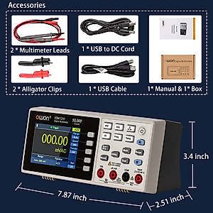 XDM1241 3.5 in LCD Multimeter Portable Desktop Digital Multimeter Multi Testers for Laboratories,Instruments and Factories(Built-in Batteries and Support DC 5V 2A)