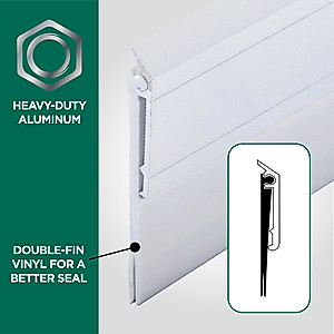 M-D Building Products 5769 M-D 0 Heavy Duty Door Sweep, 1/4 in W X 36 in L X 2 in H, White