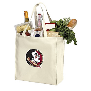 Reusable Florida State Grocery Bags or FSU Shopping Bags NATURAL COTTON One Size