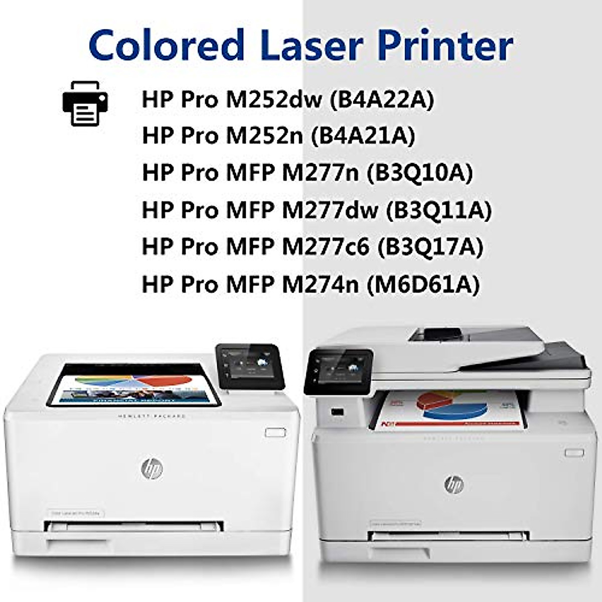 5-Pack (2BK+C+Y+M) 201A | CF401A CF402A CF403A Toner Cartridge Replacement for HP Color Laserjet Pro MFP M277dw MFP M277n MFP M277c6 M252dw M252n M277 M252 Printer,Sold by TopInk