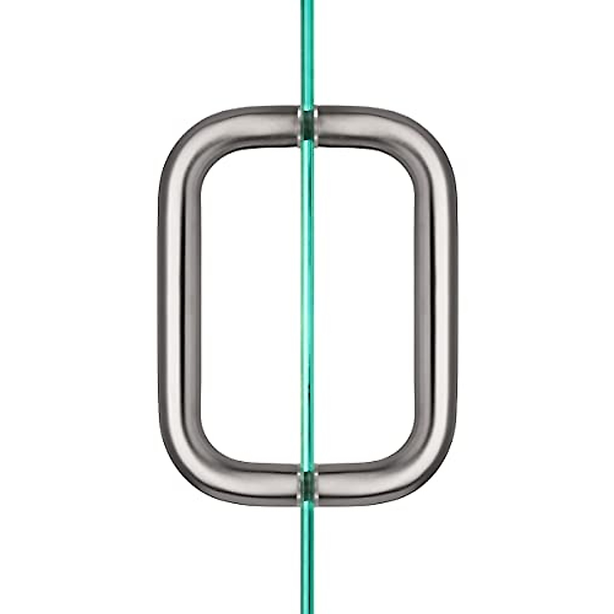 Rockwell Security Tubular Back to Back Door Pull 6 Inch Brushed Nickel Finish for Commercial and Residential Heavy Glass Frameless Shower Doors 1/4 Inch to 1/2 Inch Thick