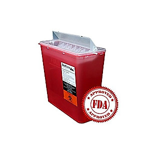 OakRidge Products 5 Quart Size (Pack 2) Sharps Container, Touchless Disposal