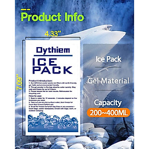 Oythiem Ice Packs for Kids Adults Lunch Bag Boxes, Seafood, Meat Food, Breastmilk, Travel Camping, Cooler Shock Ice Packs for Coolers Long Lasting Reusable, Keep Long Cool 12 to 24 Hours (8 Packs)