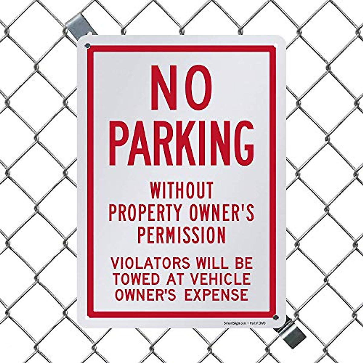 SmartSign No Parking without Property Owner's Permission Violators Towed at Vehicle Owner's Expense Sign, 10"x14", EG Reflective Aluminum, Rust-Free, Overlaminated for Protection, USA-Made