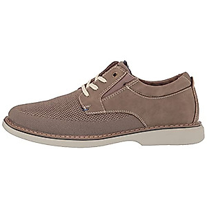 Nunn Bush Men's Otto Plain Toe Knit Oxford Lace Up with Lightweight Sole, Taupe, 12 Wide
