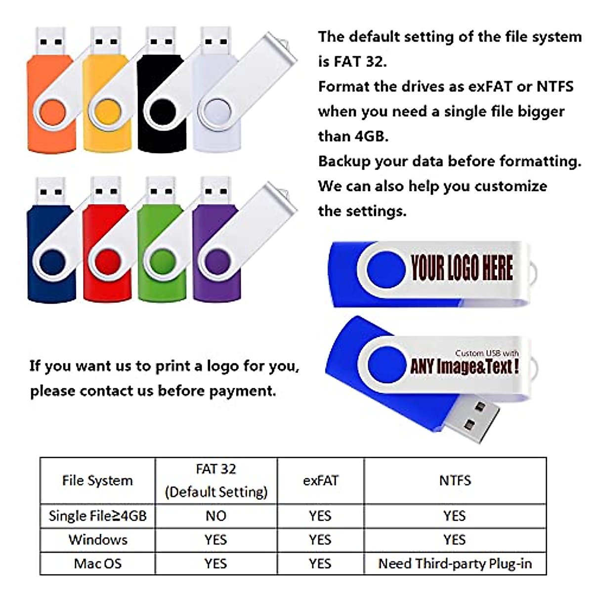 Wholesale/Lot/Bulk - ( 10 Pack ) USB 2.0 Flash Memory Stick Pen Drives U Disk Thumb Jump Pen Drive【 Random 5 Colors】【Ships from USA】 (2 GB)