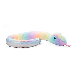 The Petting Zoo Snake Stuffed Animal Plushie, Ombrez Zoo Animals, Rainbow Snake Plush Toy 54 inches