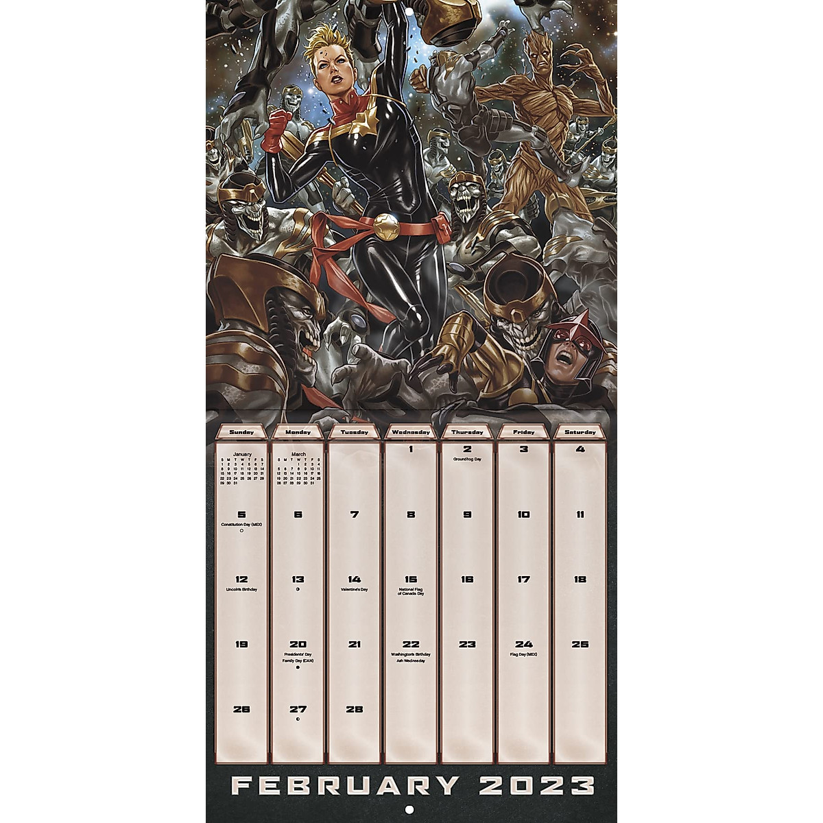 2023 Marvel Heroes vs. Villains Wall Calendar