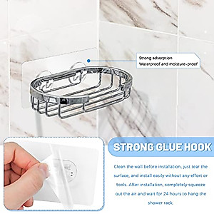 Rcybeo 20 Pack Shower Caddy Adhesive Hooks Replacement, Adhesive Hooks for Shower Strong Sticker Hooks for Bathroom Replacement,No Drilling Shower Kitchen Accessories