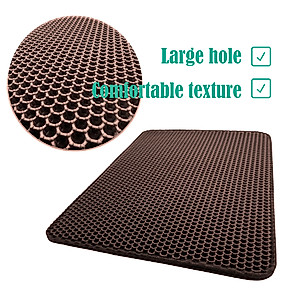 HTTMT- (23x17 inch) Pet Supplies Cats Litter & Housebreaking 58X43 Brown Cat litter Mat Double Layer Pad Trapper Folding Pad EVA Foam Rubber