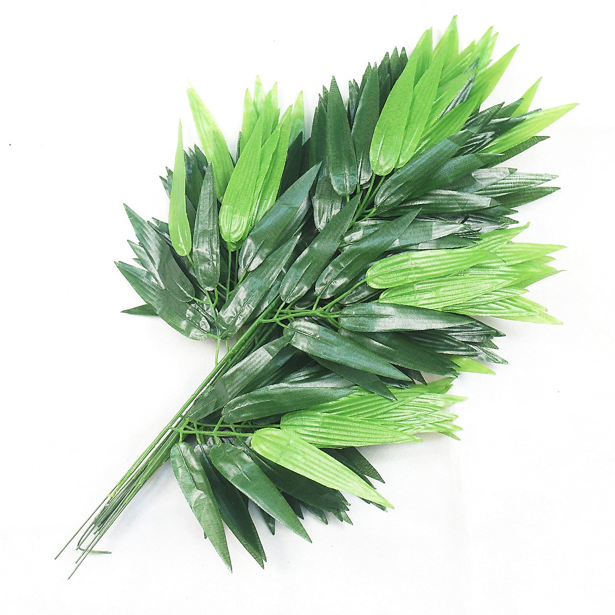 LUCKYTTTOO Artificial Plants Artificial Greenery Stems Fake Outdoor Plants Bamboo Leaves 2Pcs for Farmhouse Home Garden Wedding Indoor Outside Decor (ZHUYE)