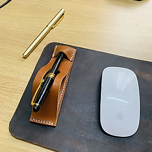 Leather Pen Display Stand Ink Pen Holder Pencil Display for Desk Pencil Holder for Desk Decor Desk Organizer, Fountain Pen Ballpoint Pen Display for Home School Office