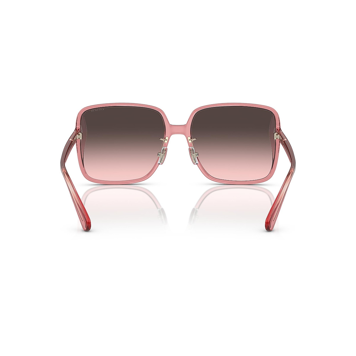 COACH Women's HC8368D Square Sunglasses, Transparent Berry/Grey Pink Gradient, 61 mm
