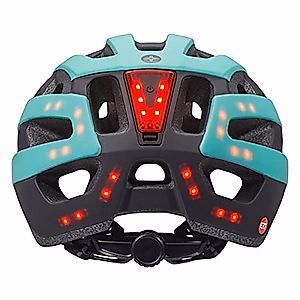 Schwinn LED Insight ERT Bike Helmet for Youth Boys Girls, Front & Rear LED Lights, Can Fit Head Circumference 54-58 cm, 19 Air Vents, Adjustable Strap, Medium Blue