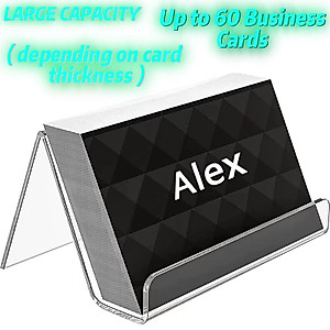 KEHHVCY Business Card Holder for Desk, Business Card Holders Holds Up to 60 Cards, Clear Business Card Holder, Acrylic Card Holder for Business Card Display, Exhibition and Office(3 Pcs