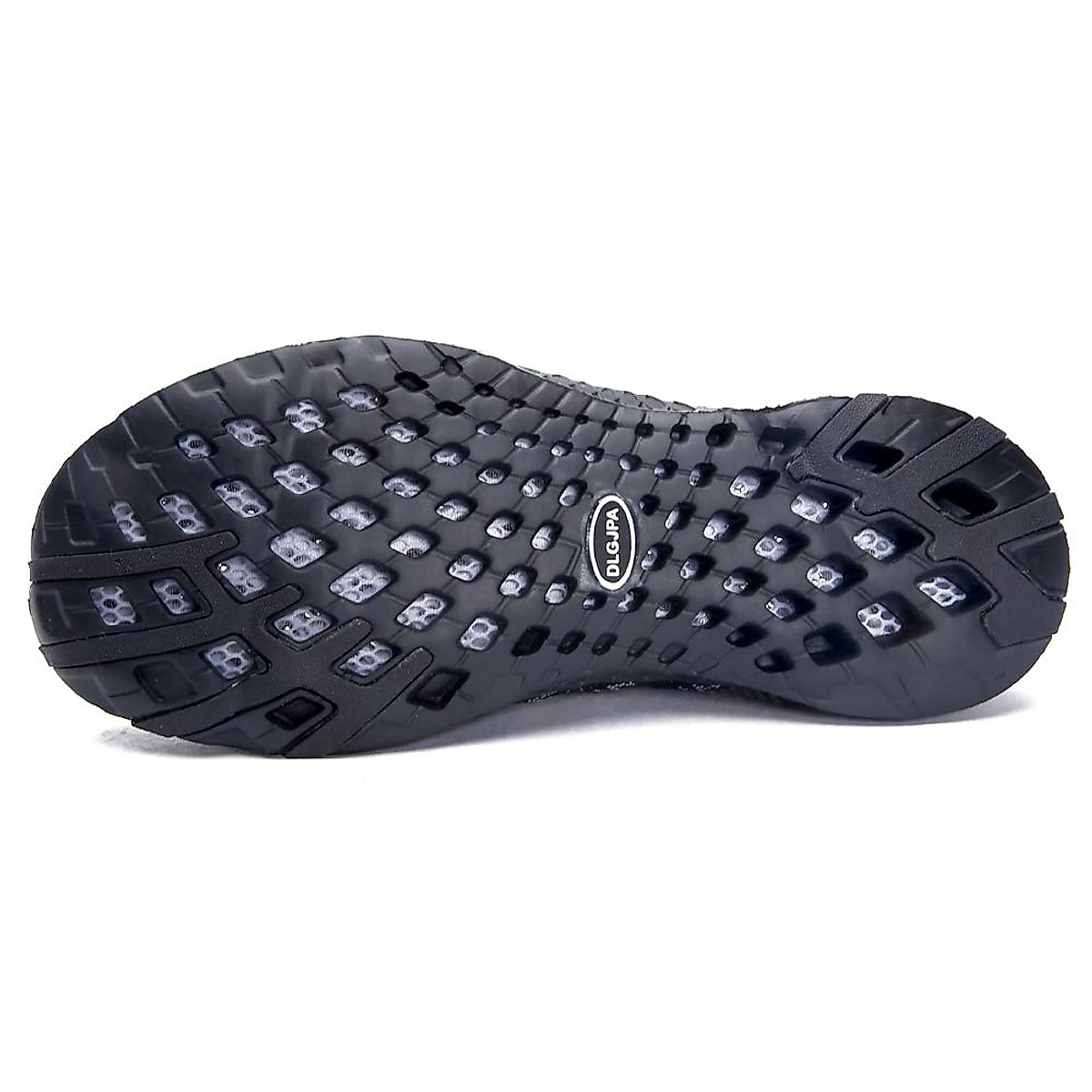 DLGJPA Men's Quick Drying Water Shoes for Beach or Water Sports Lightweight Slip On Walking Shoes Allblack 7