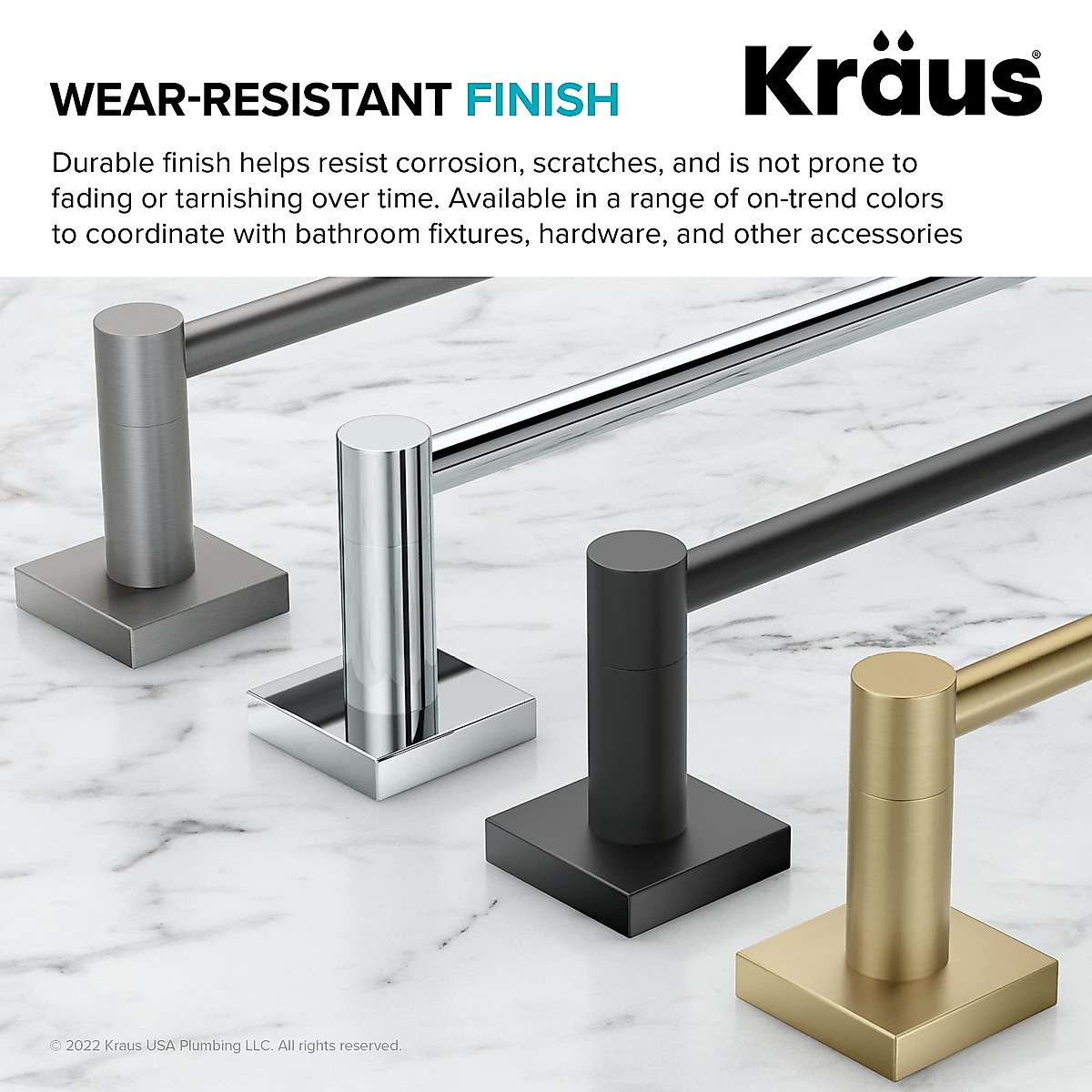 KRAUS Ventus Bathroom Robe and Towel Double Hook, Brushed Gold Finish, KEA-17702BG
