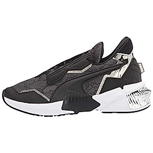 PUMA womens Provoke Xt Cross Trainer, Puma Black-metallic Silver, 7 US