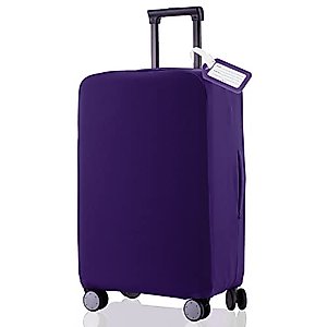 RainVillage Travel Luggage Cover Suitcase Protector Scratch-Resistant Fit 19-31 Inch Suitcase, Not Included Suitcase (Purple, 2XL(30-31 inch))