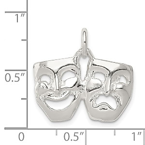 IceCarats 925 Sterling Silver Comedy Tragedy Necklace Charm Pendant 21mm x 22mm Only