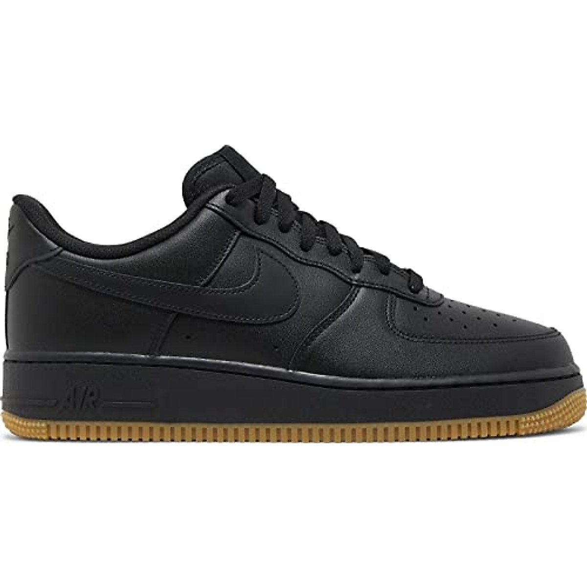 Nike Men's Air Force 1 Low '07 Sneaker, Black/Gum Light Brown/Black, 11.5