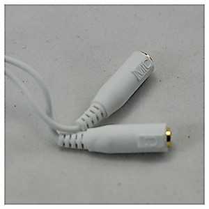 2 Plugs 2 Jacks Microphone Audio Extension Cord 3.5mm Cable for Computer Gaming Headphone Headset (4.9 Foot,150cm, White)