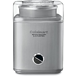 Ice Cream Maker by Cuisinart, Ice Cream and Frozen Yogurt Machine, 2-Qt. Double-Insulated Freezer Bowl, Silver, ICE30BC