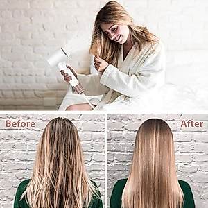 Fentgo High Speed Ionic Hair Dryer with Diffuser, Professonal Blow Dryer 110,000 RPM Brushless Motor for Fast Drying, 1500W 4Temps /2Speeds, Thermo-Control Hairdryer for Women Home Travel (White)