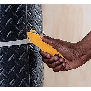 OLFA Disposable Concealed Blade Safety Knife, 10 Knives (SK-15/10) - Disposable Multi-Purpose Safety Box Cutter w/Concealed Blade, Tape Splitter, & Non-Slip Ergonomic Handle (10 Pack)