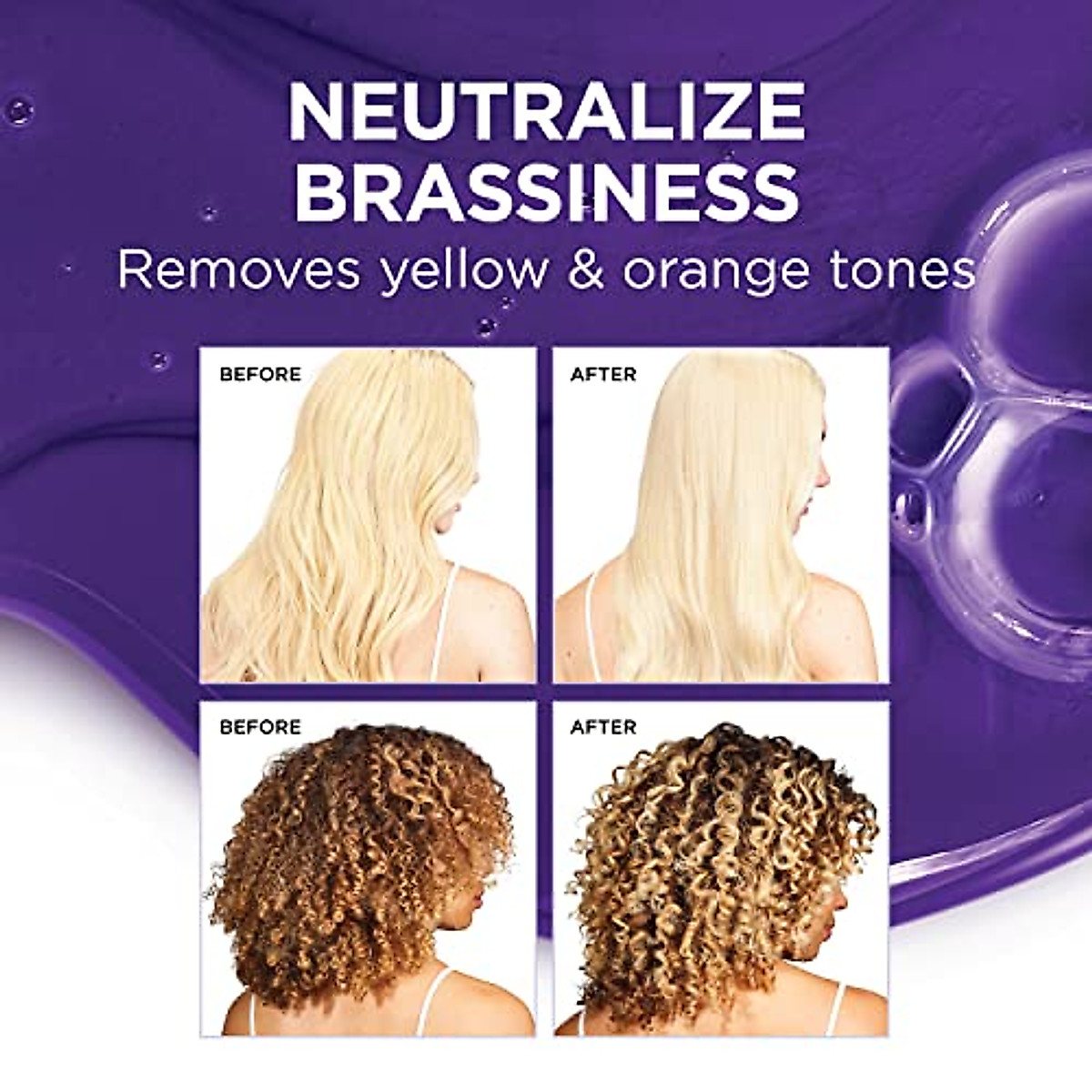 L'Oreal Paris EverPure Brass Toning Purple Sulfate Free Shampoo and Conditioner, 8.5 oz (Set of 2)