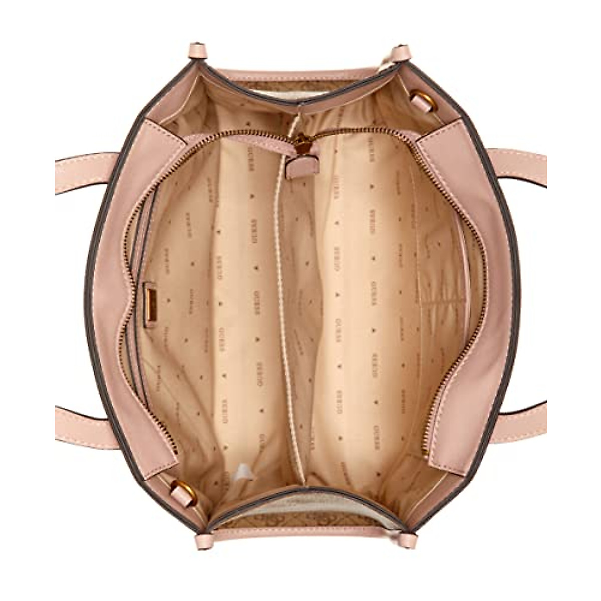 GUESS Silvana Small Tote, Latte Logo/Rosewood