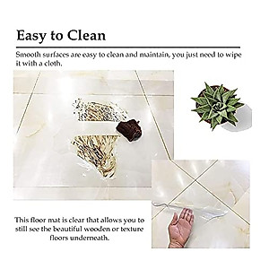 Clear PVC Desk Chair Mat Transparent Home Floor Protector mat Chairmats Non-Slip, wear-Resistant,1mm Thick Clear Floor Protector Carpet for Hard Surface Floors, Non Slip Easy Clean Area Rug Pad,61/91/