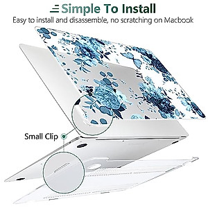 CAMPLALA for MacBook Air 13 inch Case 2021-2018 Release Model A2337 M1 A2179 A1932 - Hard Shell Case & Keyboard Cover & Screen Protector & OTG Adapter Suitable MacBook Air 13", Ink Flowers