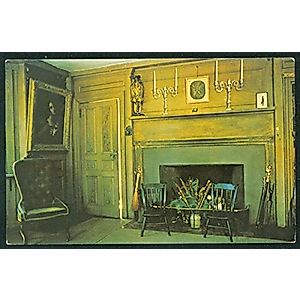 The Old Manse Little Parlor Concord Massachusetts Revolutionary War Georgian Home Vintage Postcard