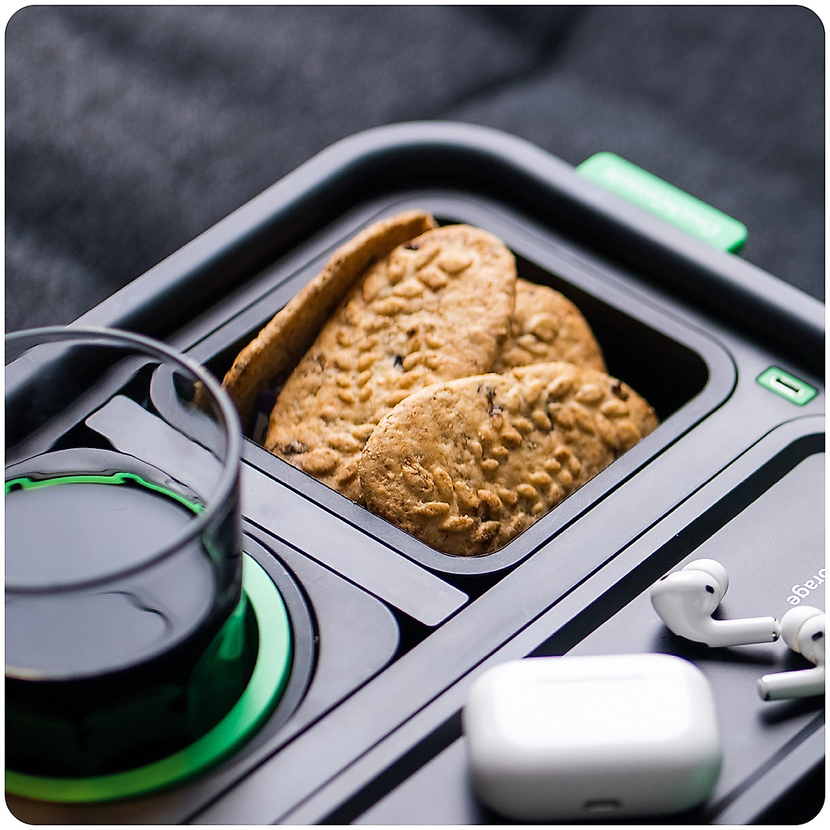 Couch Console Original Snack Cup Removable Container for Fruits, Vegetables, Trail Mix, and More - BPA-Free and Child-Safe