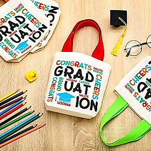 12 Pcs Kindergarten Graduation Totes Novelty Graduation Party Favor Bags Reusable Graduation Canvas Tote Bags for Preschool Kindergarten School Graduate Supplies