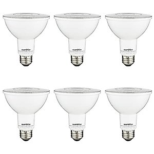 Sunlite LED PAR30 Long Neck Recessed Light Bulb, 9 Watt, (75W EQ), 850 Lm, Medium E26 Base, Dimmable, ETL Listed, 35 Degrees Beam Angle, Energy Star Certified, 2700K Soft White, 6 Pack