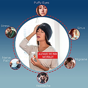 Headache & Migraine Relief Wrap Hat | Hot & Cold Gel Ice Pack, Warm Cold Compress Therapy Wrap for Tension Headache Relief, Stress, Pain & Sinus Pressure Reusable & Flexible with Adjustable Closure