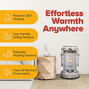 Kero World KW-24G Indoor Kerosene Heater, Large, Gray