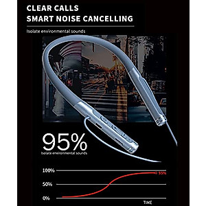 Neckband Bluetooth Headphones Wireless Earbuds with Microphone Flashlight Around the Neck Waterproof Sport Headset Noise Cancelling Ear Buds 120H Playtime for Running Cycling Cell Phone Android iOS