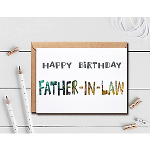 Happy Birthday Father-In-Law - Father-In-Law Birthday Card - Father-In-Law Card - Card For Father-In-Law Modern - Father-In-Law Birthday Card