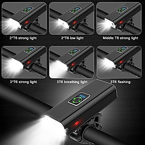 2500Lumen T6 Bicycle Light Front Lanterna Bicicleta MTB Headlight Bicycle Lamp Powerful Light for Bicycle Flashlight Lighting (Color : Bike Headlight)