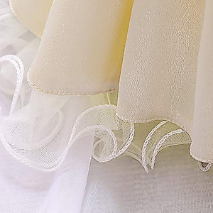 Flower Toddler Baby Girls Dress Formal Bowknot Tutu Backless Ruffle Puffy Tulle Gowns Princess Wedding Communion Christening Baptism Pageant Birthday Lace Party Wear Summer Suit Champagne 5-6X
