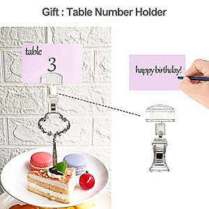 3 Tier Serving Tray,White Cupcake Stand,Cake Stand,Three Tiered Dessert Pastry Stand,Fruit Tea Party Stand(Melamine Material,Large Size.Silver Rod) with A Table Number Holder