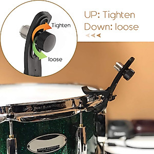 Alnicov Black Drum Mic Shockproof Clamp Metal Movable Mount Kit Hard Groove Gear Universal Mic Clip Adjustable
