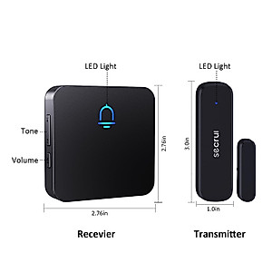 SECRUI Door Chime, Wireless Door Chimes When Door Open Entry for Business/Home/Office/Store (500ft Range 32 Chimes Adjustable Volume) Door Ringer Alert Buzzer Alarm with - 1 sensors