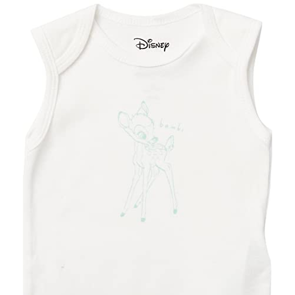 Amazon Essentials Disney | Marvel | Star Wars | Princess Baby Girls' Sleeveless Bodysuits, Pack of 6, Bambi Nature, 18 Months