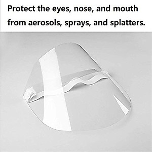 2 Pack All-Round Protection Cap with Clear Wide Visor Spitting Lightweight Transparent Shield with Adjustable Elastic Band