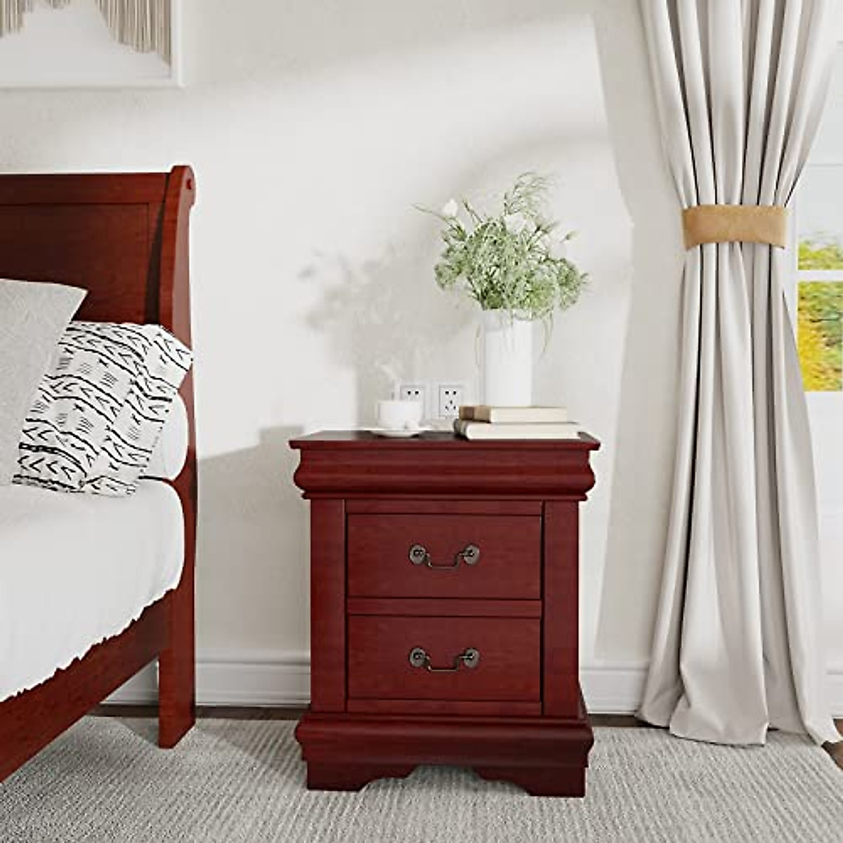 ACME Furniture Louis Philippe Nightstand, Cherry, One Size