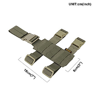 EXCELLENT ELITE SPANKER Tactical Drop Leg Holster Adjustable Drop Leg Platform Molle Module Universal Bag for Left/Right Leg(Ranger Green)